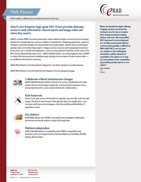 PACS/Portal Physician Access to Paitent Results- GCI Radiology, PLCC